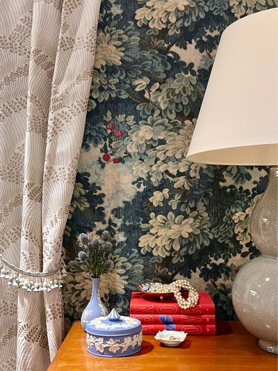Scalamandré Marly Vinyl Wallpaper - Bleu