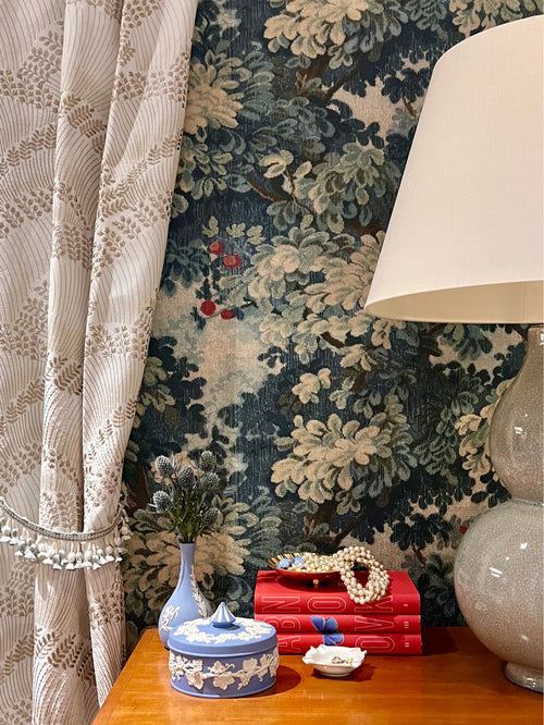 Scalamandré Marly Vinyl Wallpaper - Bleu