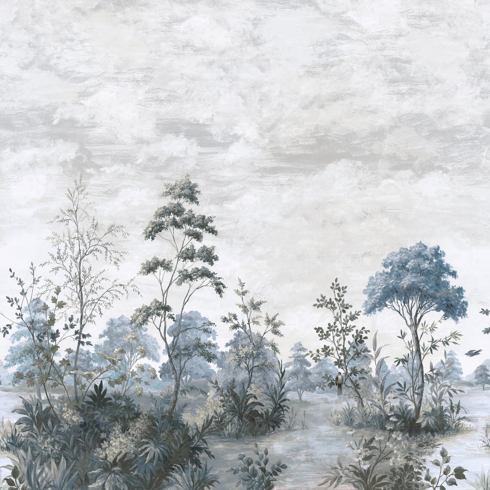 Anna French Cumbria Mural - Spa Blue on Pearl